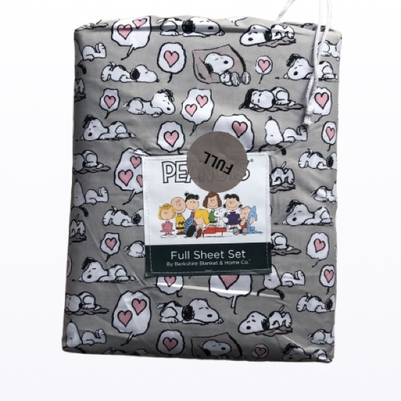 Berkshire | Bedding | Peanuts Snoopy Full Sheet Set Sleepy Hearts ...